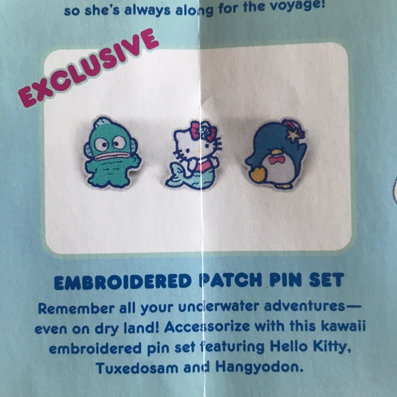Sanrio | Jewelry | Sanrio Embroidered Patch Pin Set | Poshmark